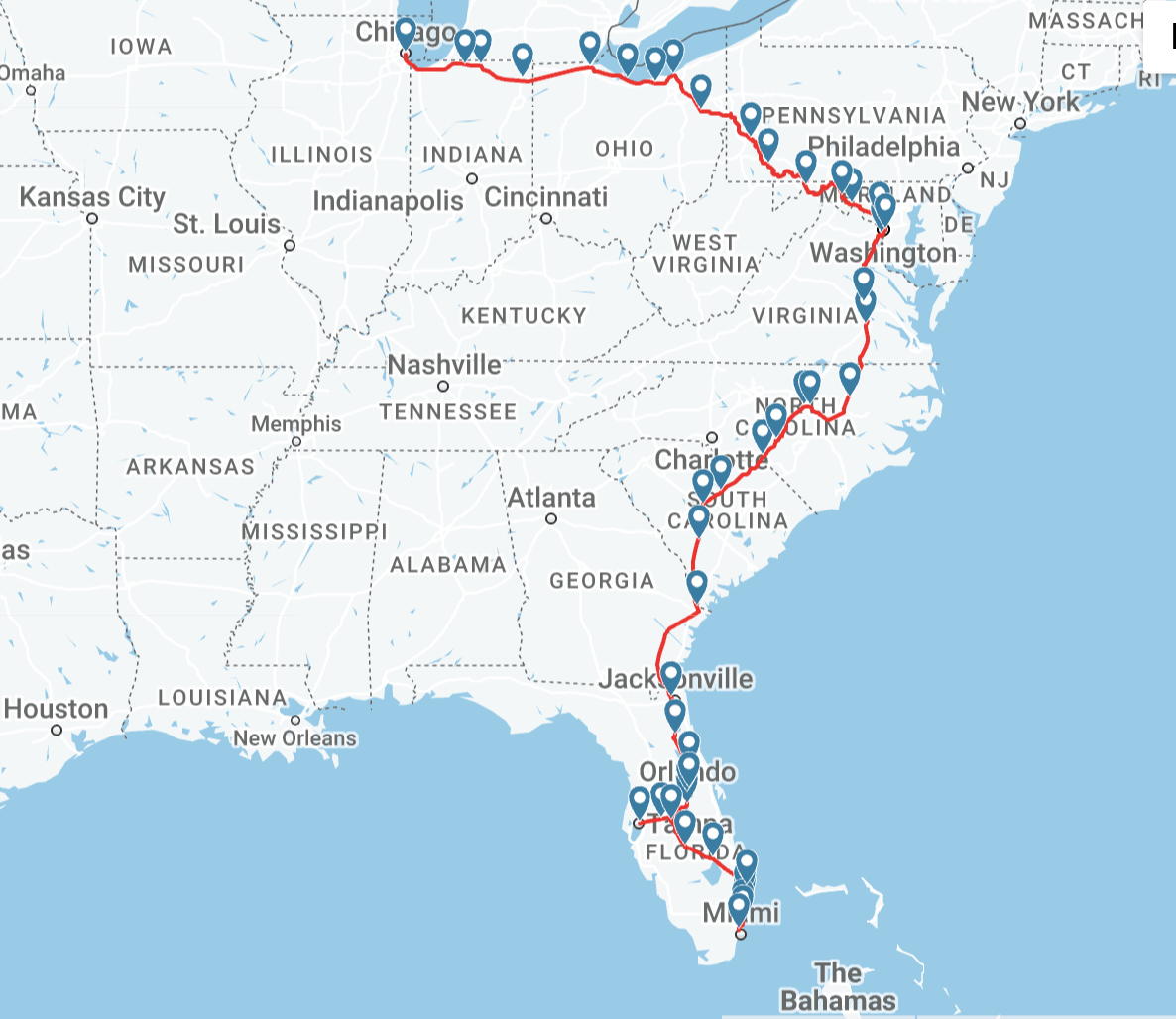 Nova rota conecta Miami a Chicago de trem no "Floridian" - AcheiUSA